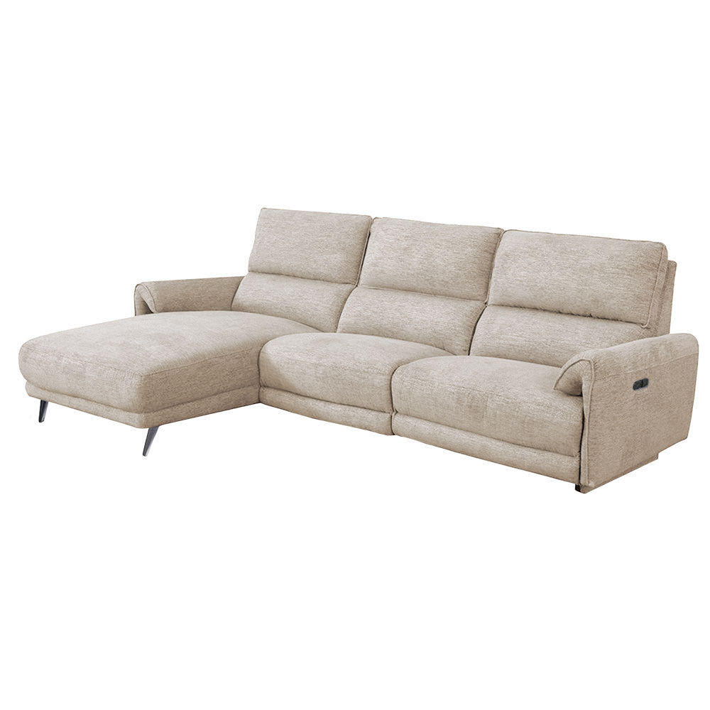 Saturn - Electric Beige Corner Sofa Bed – Bargaintown