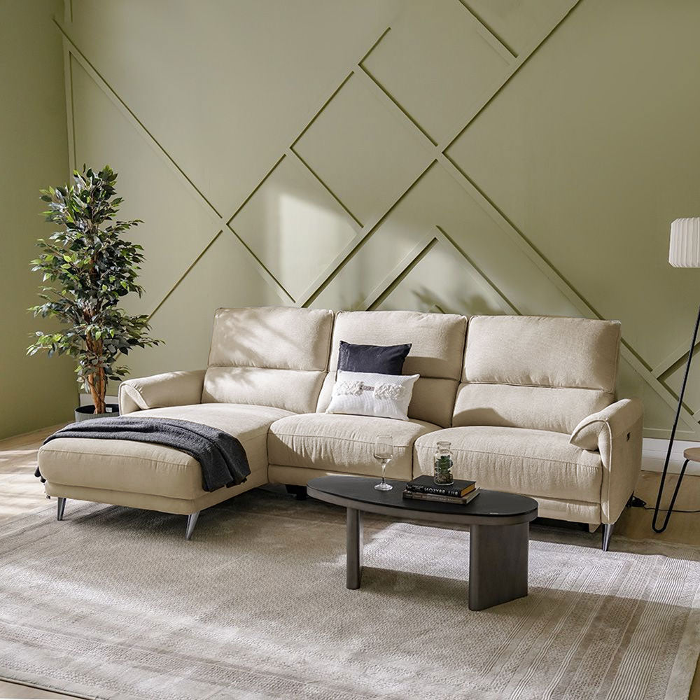 Saturn - Electric Beige Corner Sofa Bed – Bargaintown